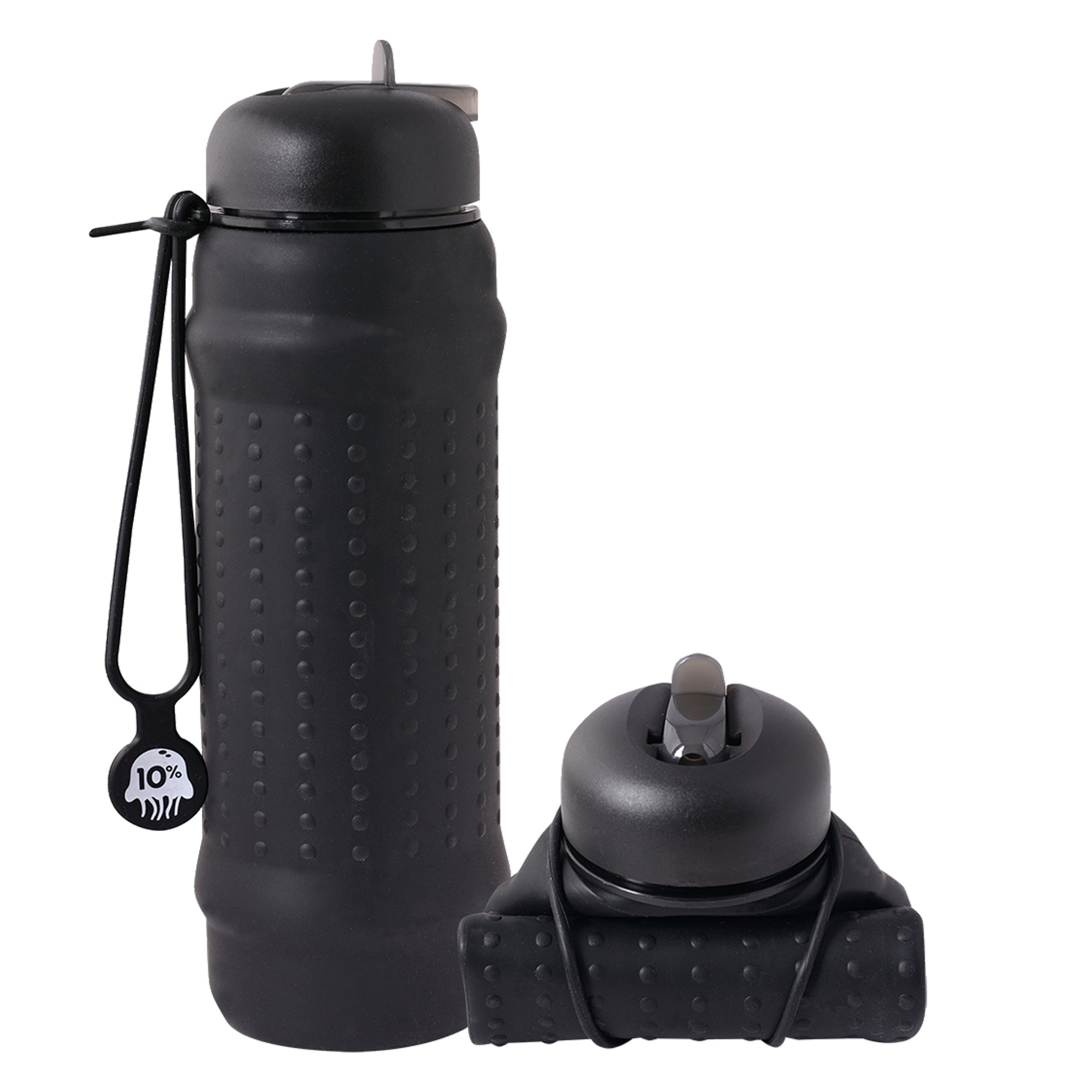 The roll small, collapsible and portable reusable water bottle.