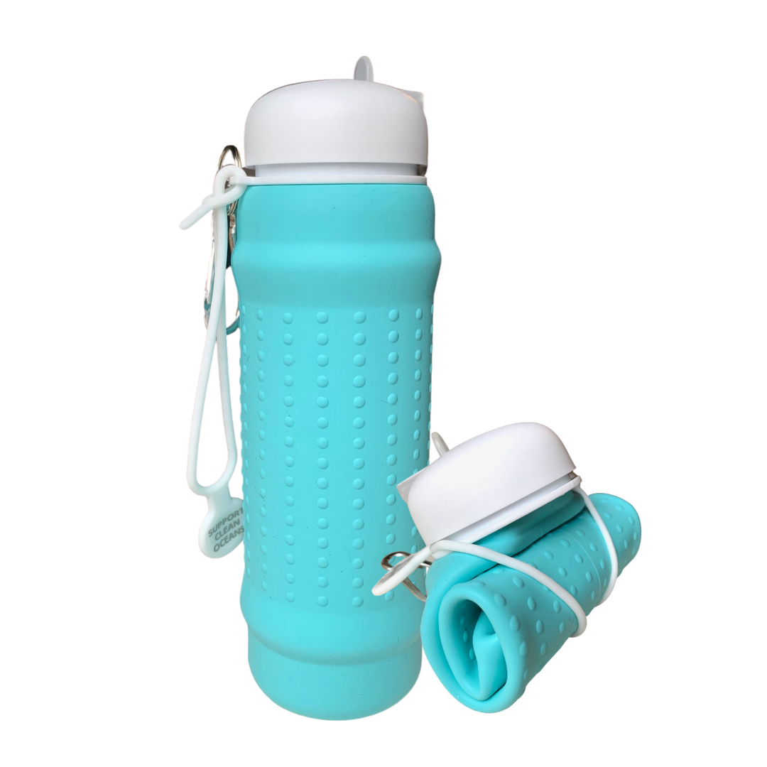 The roll small, collapsible and portable reusable water bottle.