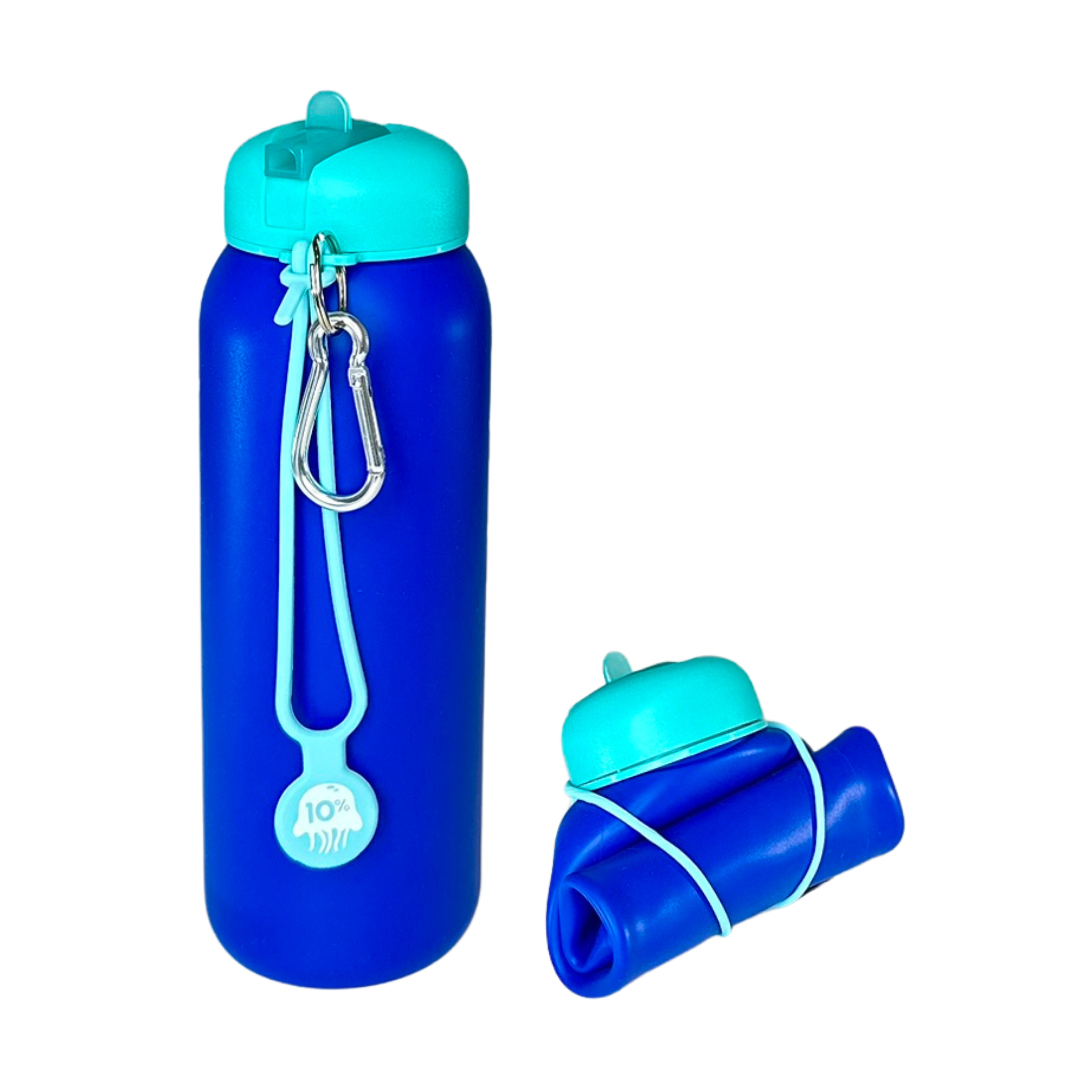 The roll small, collapsible and portable reusable water bottle.